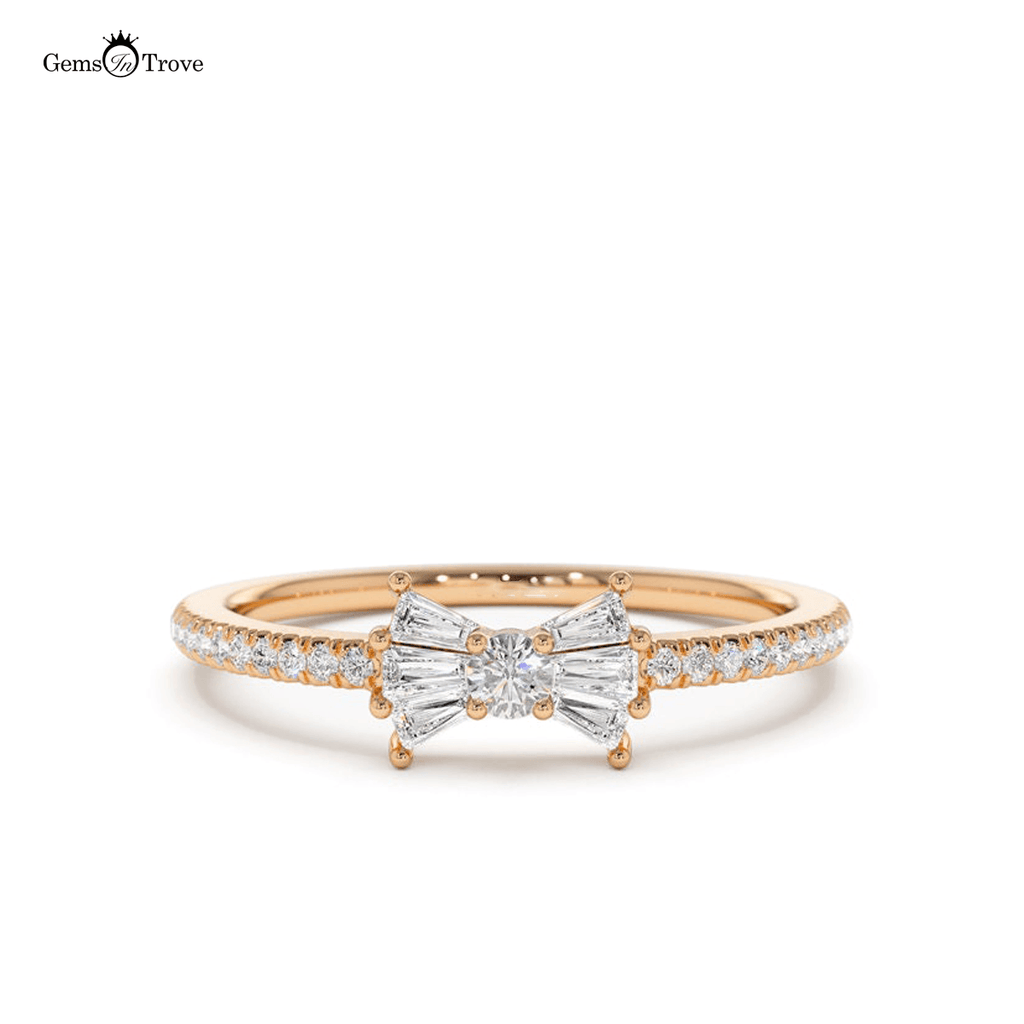 Elegant Bow Diamond Ring – Gems In Trove