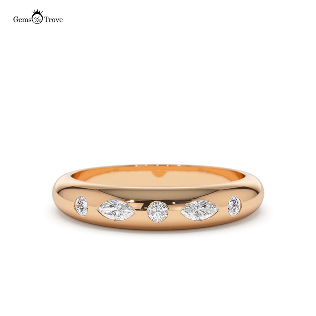 Elegant Flush Set Diamond Ring – Gems In Trove