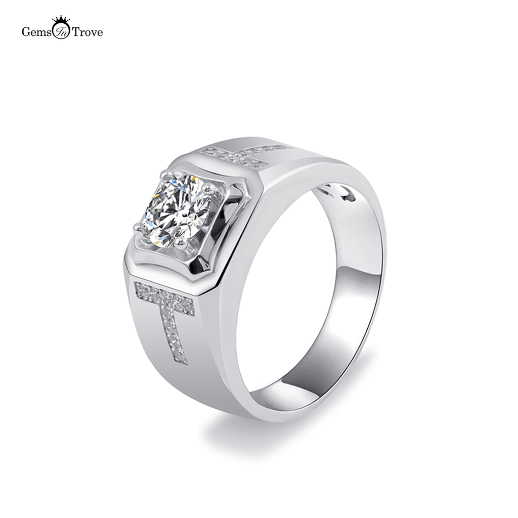 T paved moissanite dimaond ring – Gems In Trove